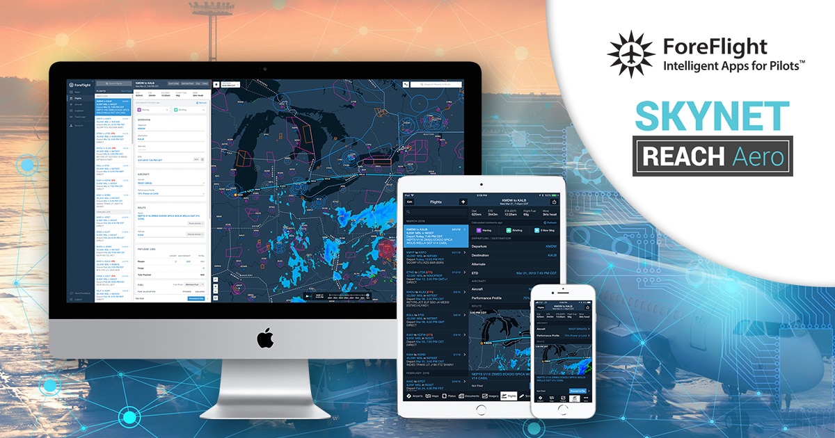 SkyNet Aviation REACH Aero and ForeFlight Mobile - SkyNet Aviation